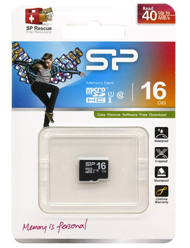 Купить Карта памяти Silicon Power MicroSDHC 16Gb класс 10 (40мб/с) по ...