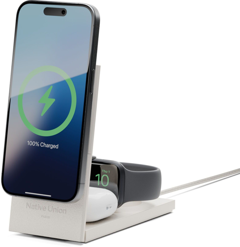 Купить Беспроводное зарядное устройство Native Union Rise 3-в-1 Qi2 ...