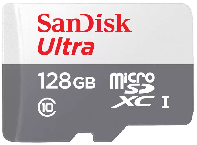 Купить Карта памяти SanDisk Ultra, microSDHC, 128 Гб, белый/серый по ...